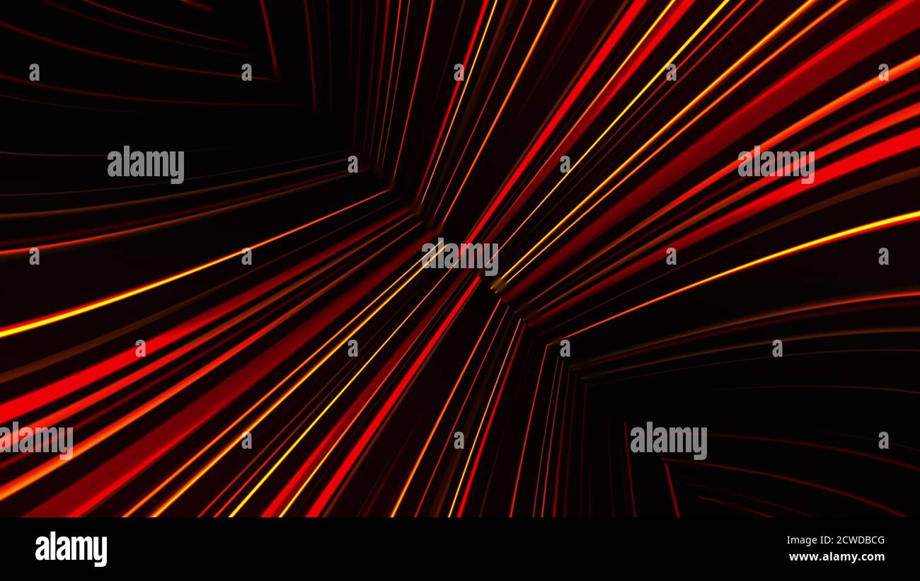 Abstract neon glow of spotlight lines, computer generated. 3d rendering ...