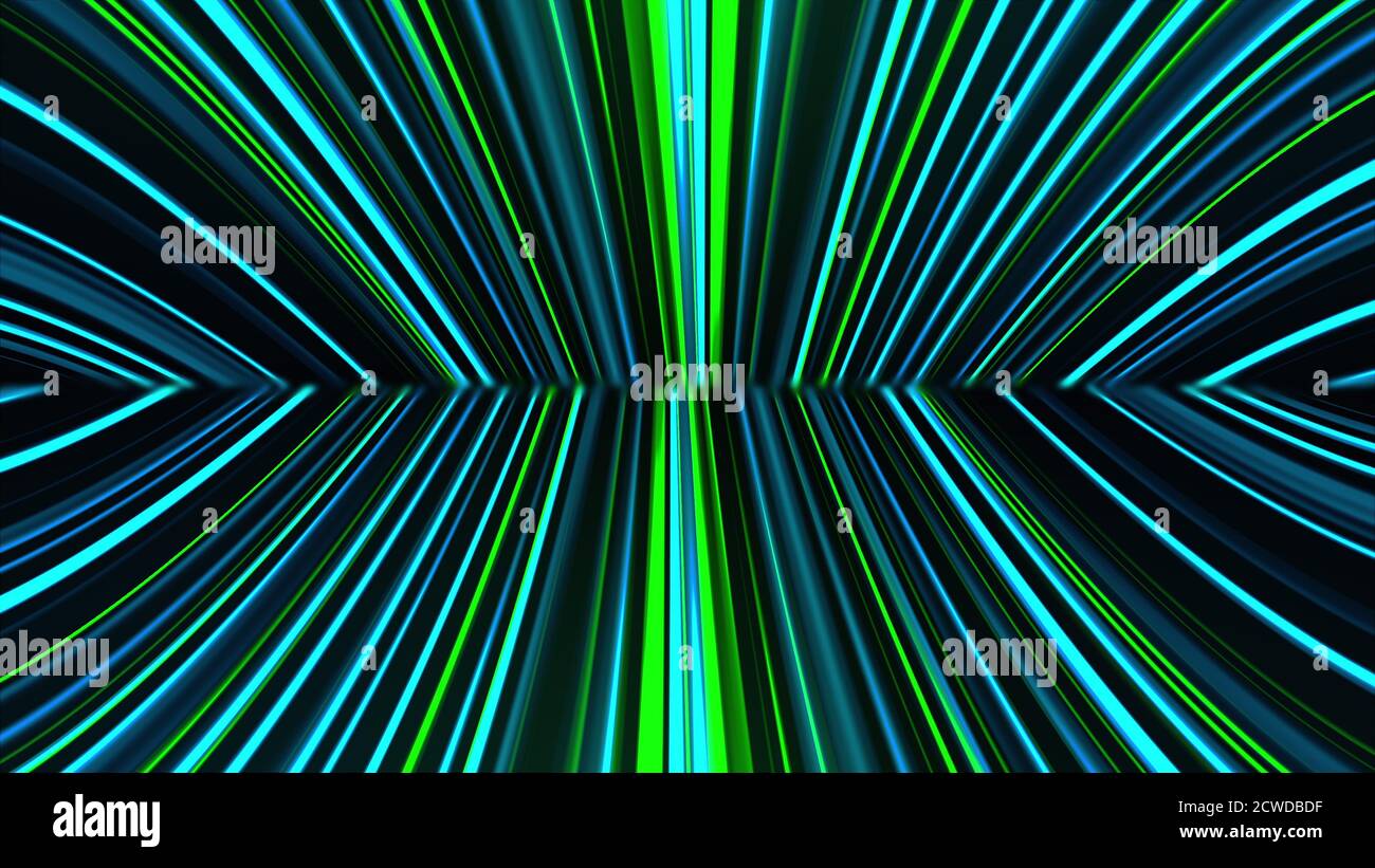 Abstract neon glow of spotlight lines, computer generated. 3d rendering ...