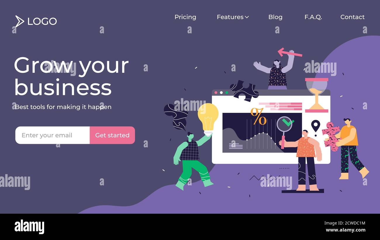 Project manager modern abstract concept vector illustration landing ...