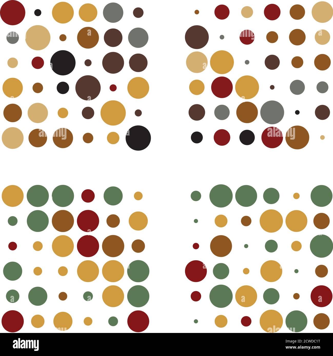 6x6 circles dots variation design. Dotted speckles, freckles. Circles ...