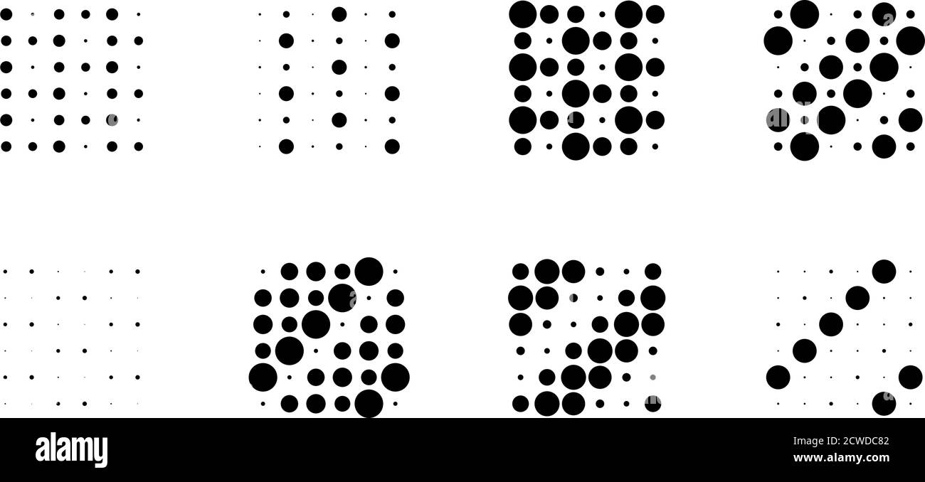 6x6 circles dots variation design. Dotted speckles, freckles. Circles ...