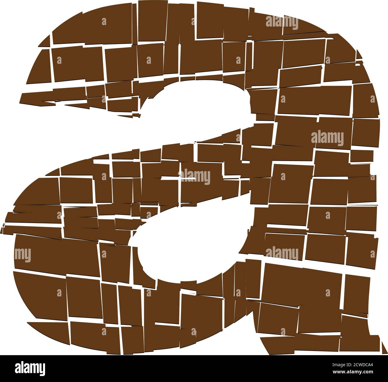 Colorful lowercase letter /a/ with fracture, broken, shattered effect ...