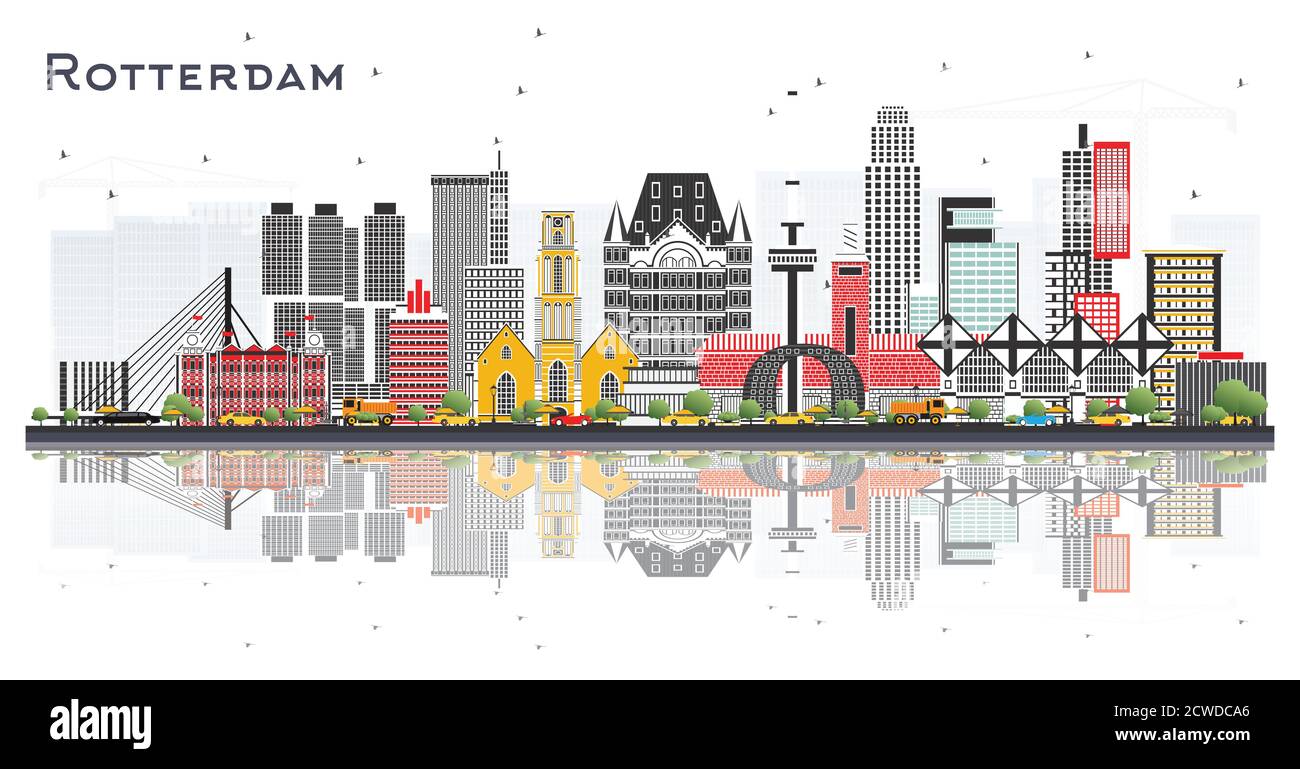 Rotterdam city skyline illustration hi-res stock photography and images ...