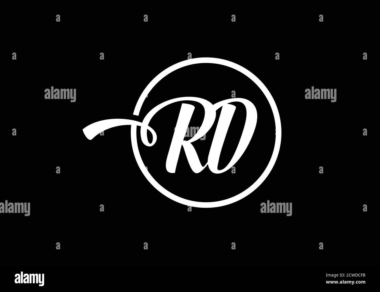 Initial Monogram Letter R D Logo Design Vector Template. R D Letter ...