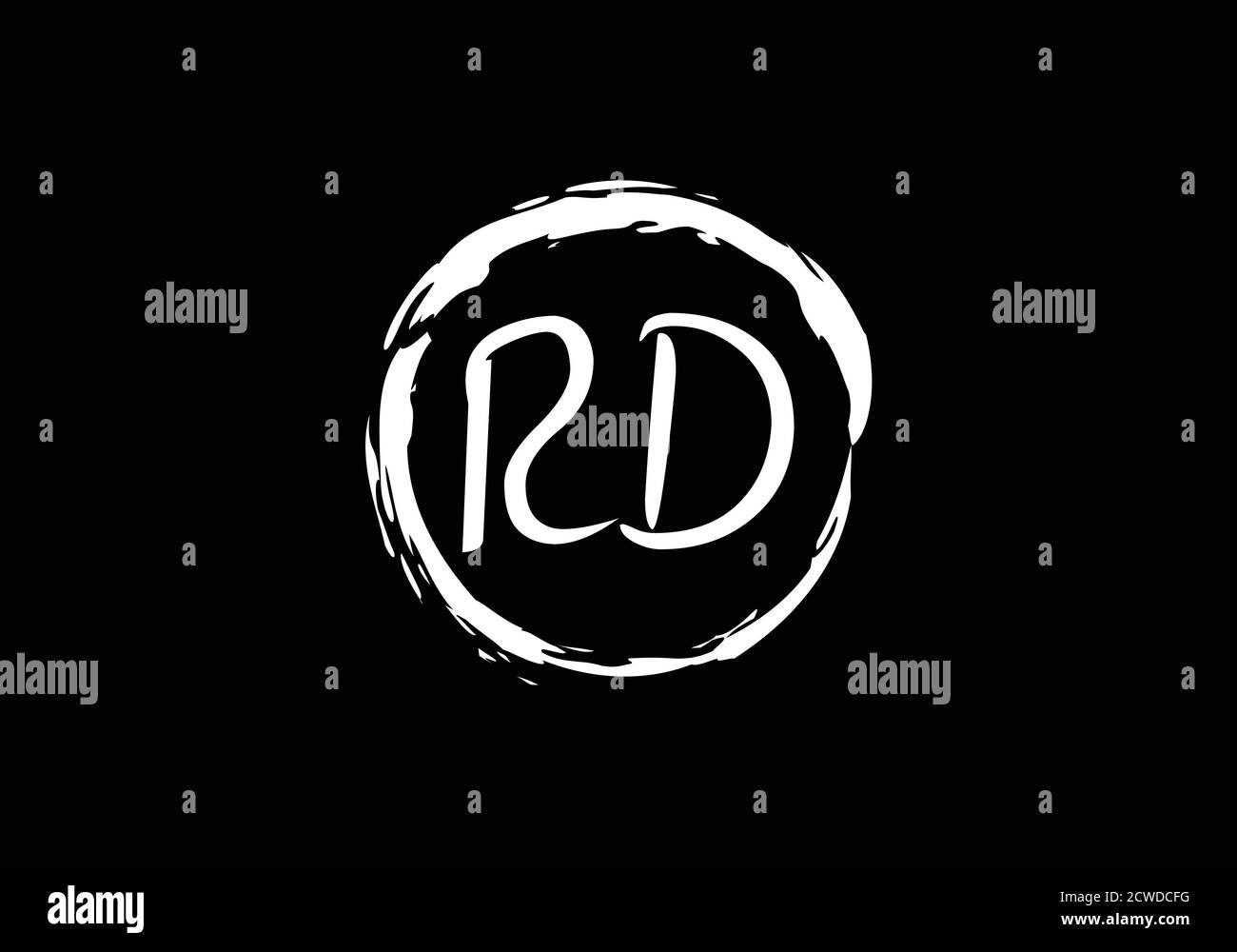 Initial Monogram Letter R D Logo Design Vector Template. R D Letter ...