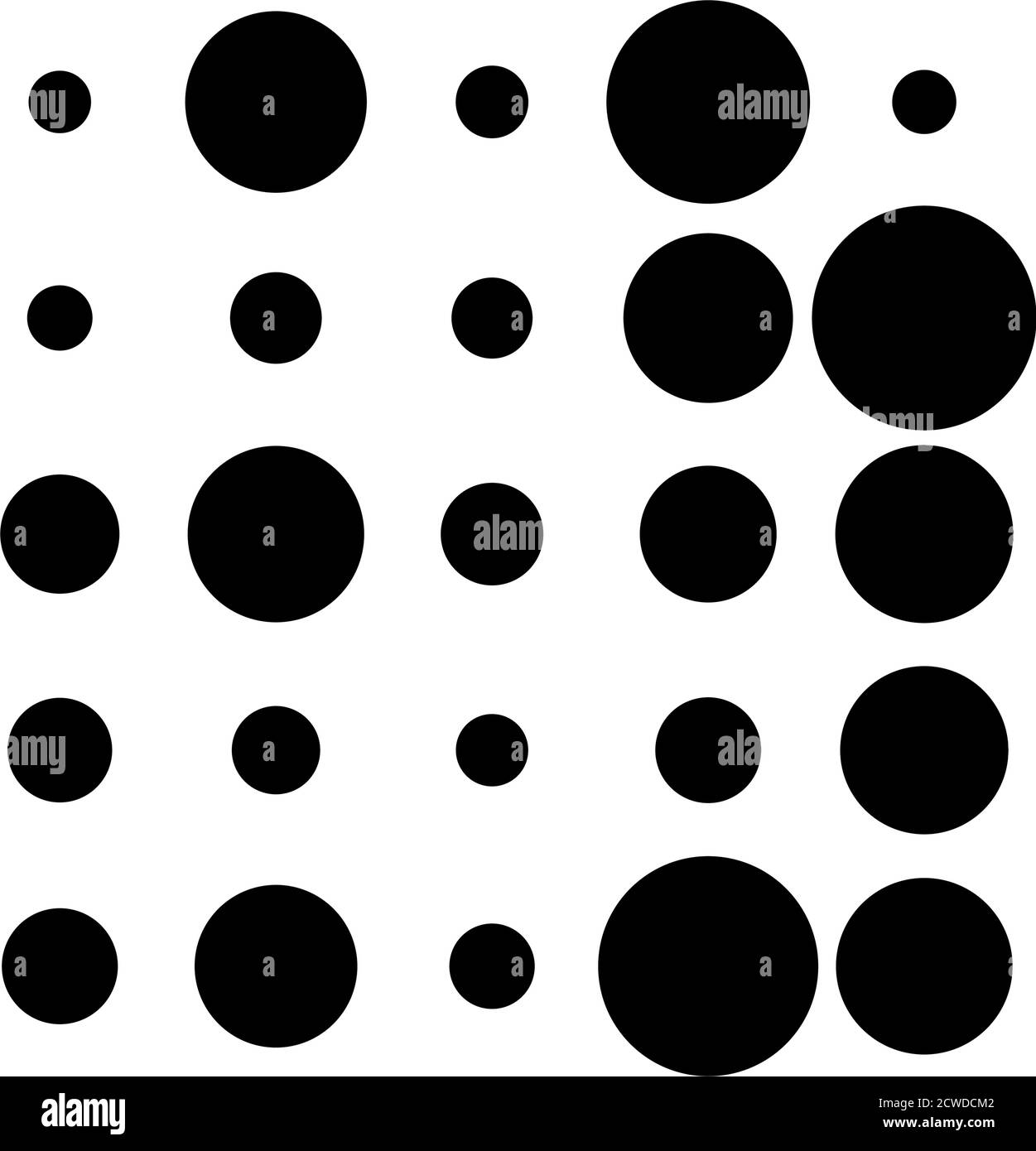 5x5 circles dots variation design. Dotted speckles, freckles. Circles ...