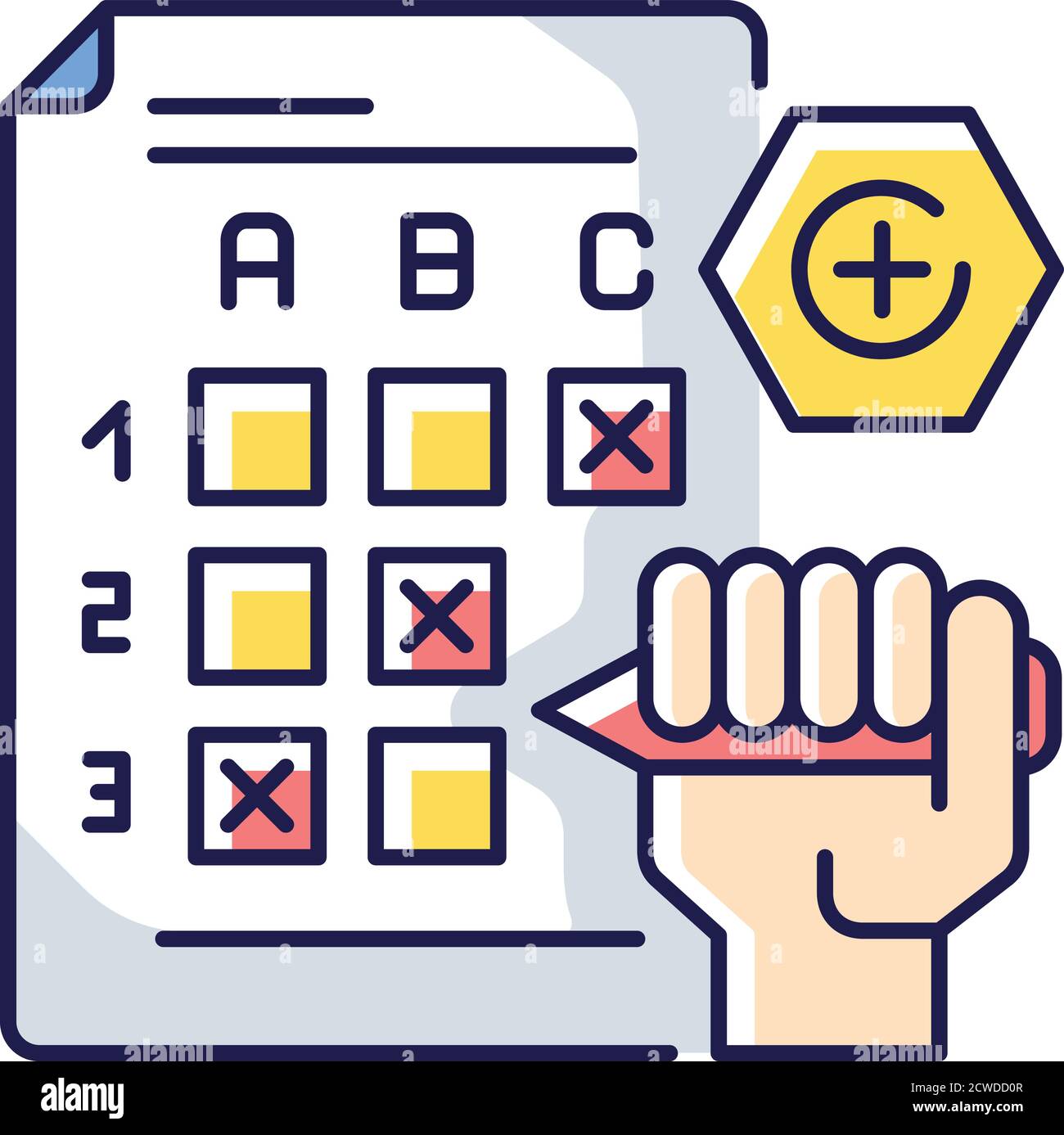 Multiple choice exam RGB color icon Stock Vector Image & Art - Alamy