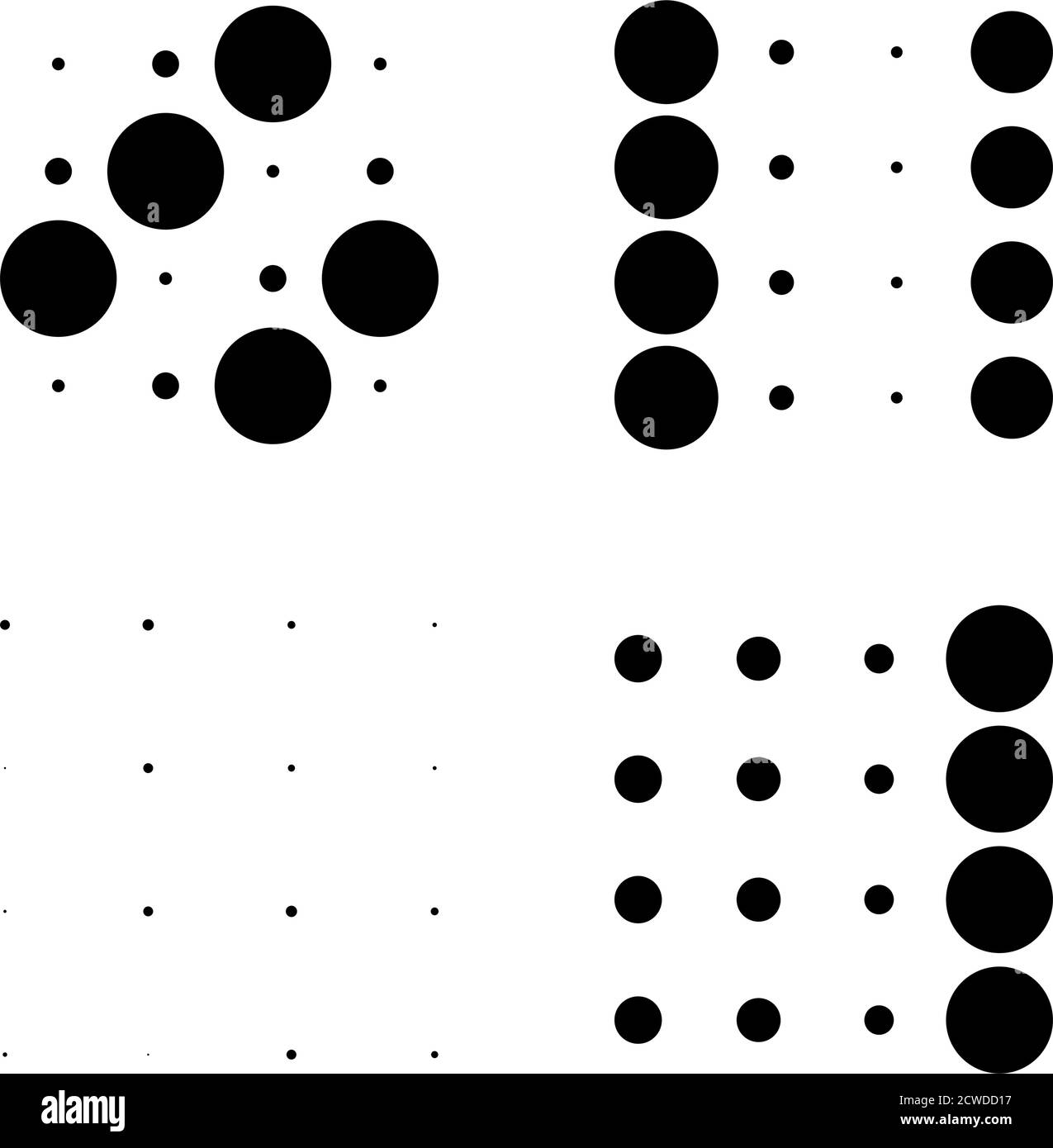 4x4 circles dots variation design. Dotted, speckles, freckles Stock ...