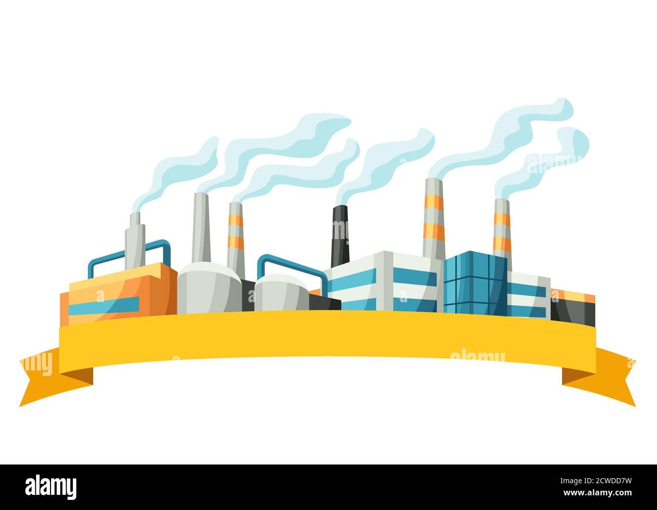 Illustration with factories or industrial buildings Stock Vector Image ...