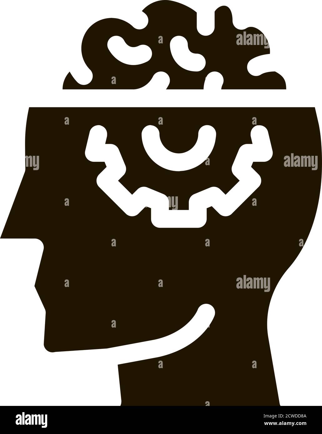 Human Brain Gear Icon Vector Glyph Illustration Stock Vector Image ...