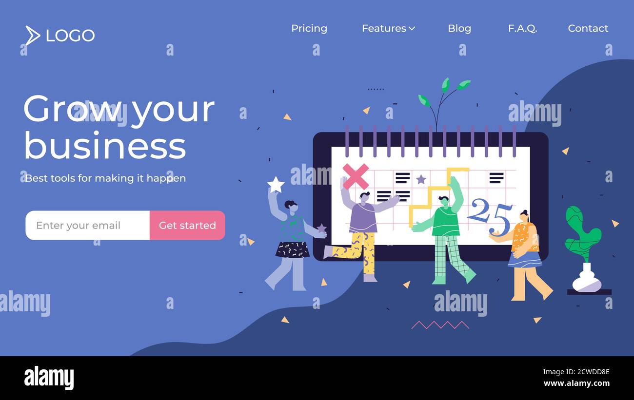 Planning modern abstract concept vector illustration landing page ...