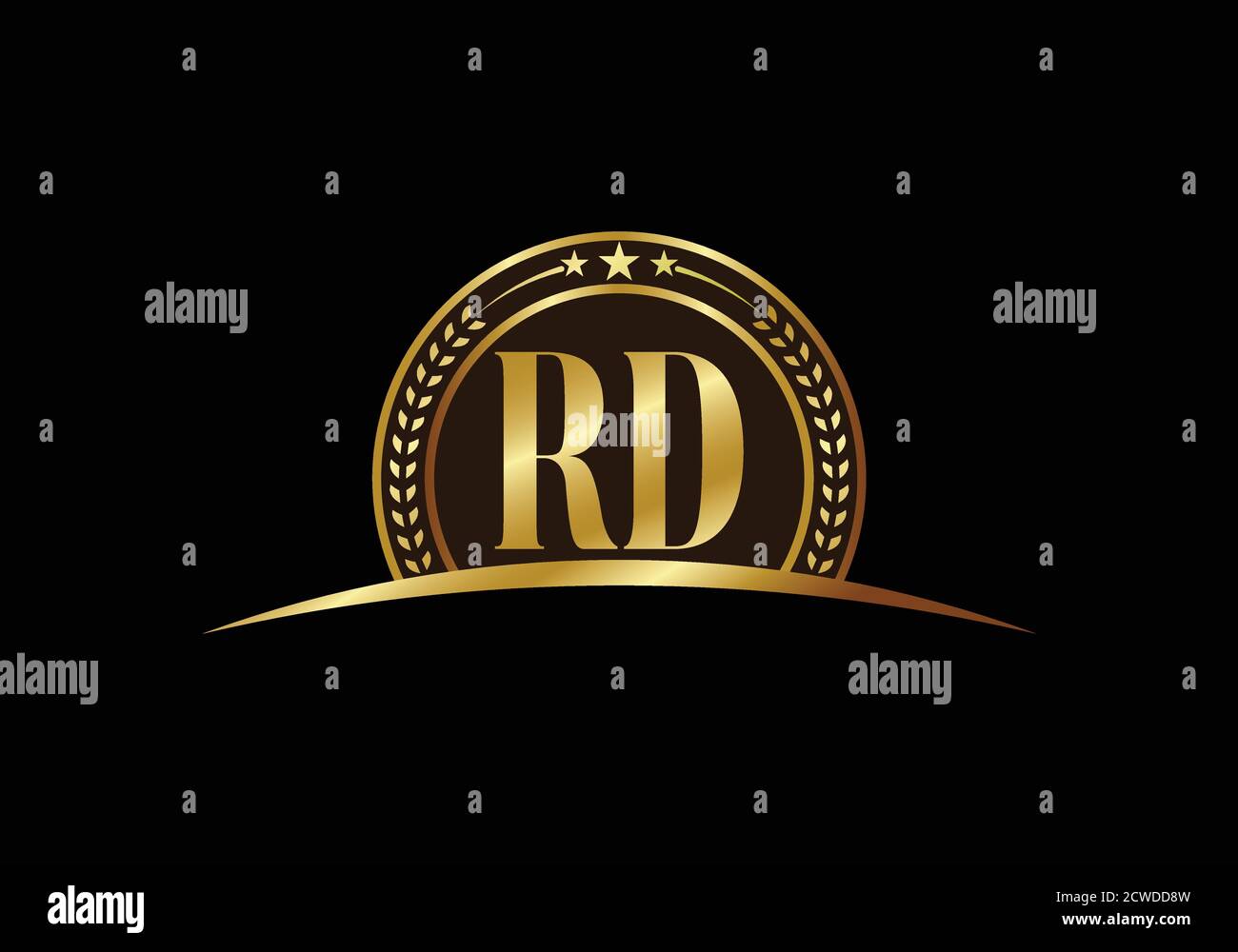 Initial Monogram Letter R D Logo Design Vector Template. R D Letter ...