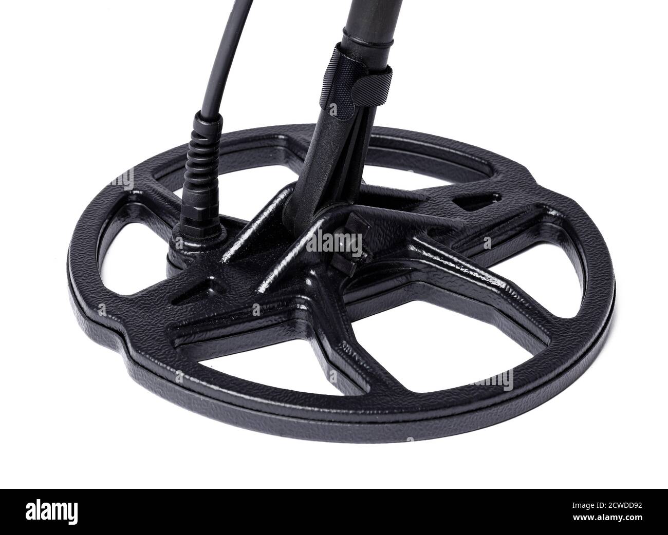 Black metal detector isolated on white background Stock Photo - Alamy