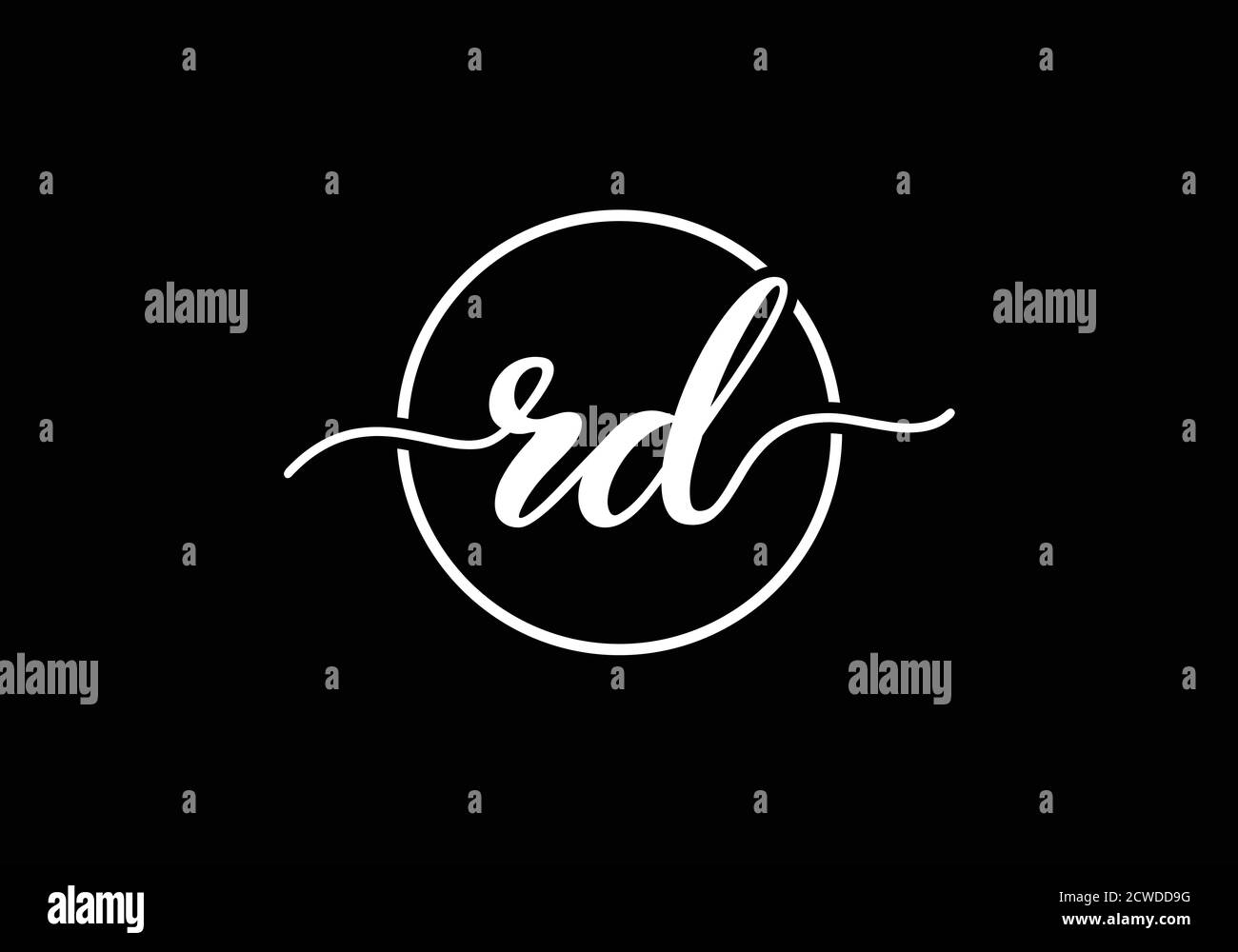 Initial Monogram Letter R D Logo Design Vector Template. R D Letter ...