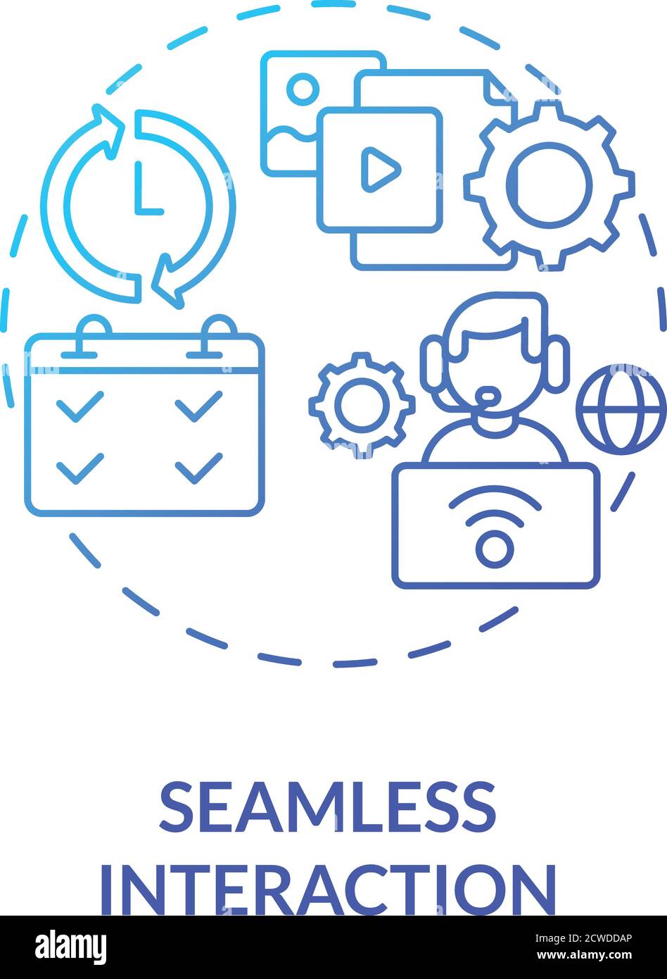 Seamless interaction concept icon Stock Vector Image & Art - Alamy
