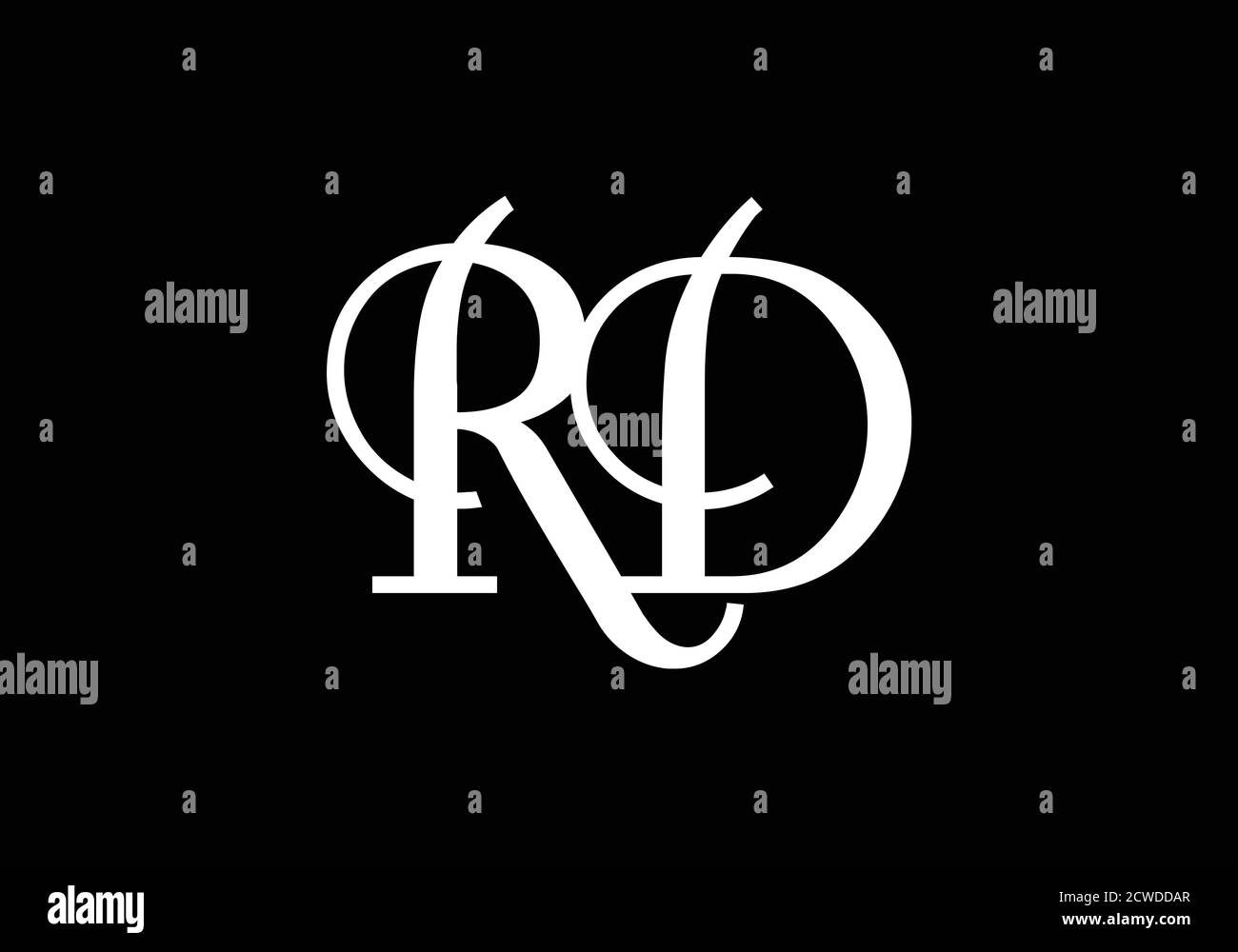 Initial Monogram Letter R D Logo Design Vector Template. R D Letter ...