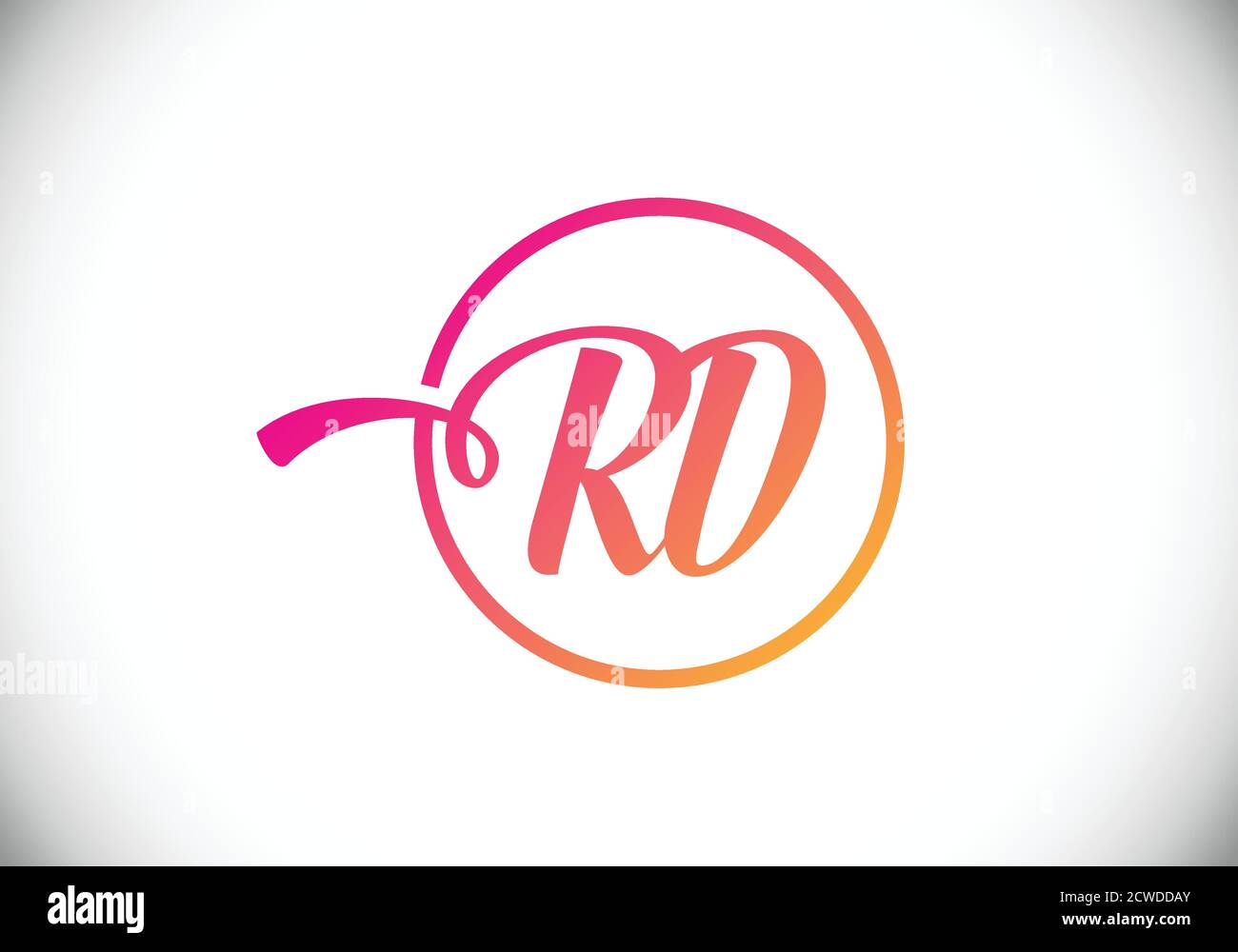 Initial Monogram Letter R D Logo Design Vector Template. R D Letter ...