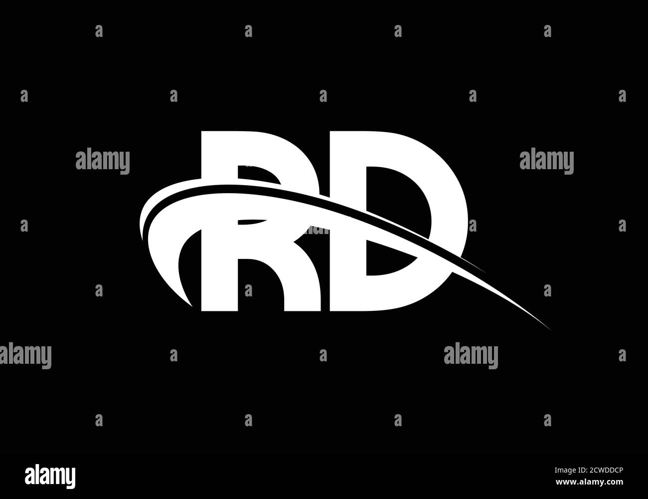 Initial Monogram Letter R D Logo Design Vector Template. R D Letter ...