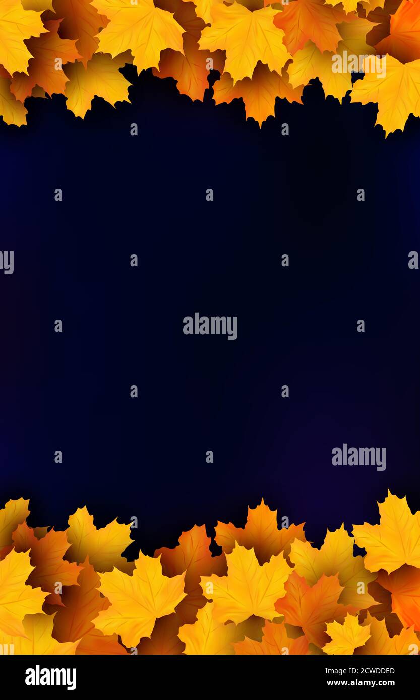 Banner with orange Autumn leaves. Bright Autumn design for your poster ...