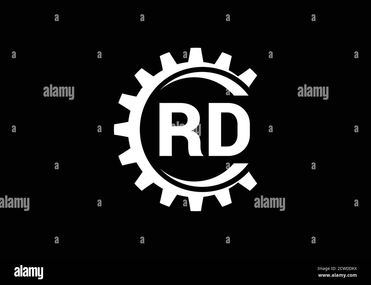 Initial Monogram Letter R D Logo Design Vector Template. R D Letter ...