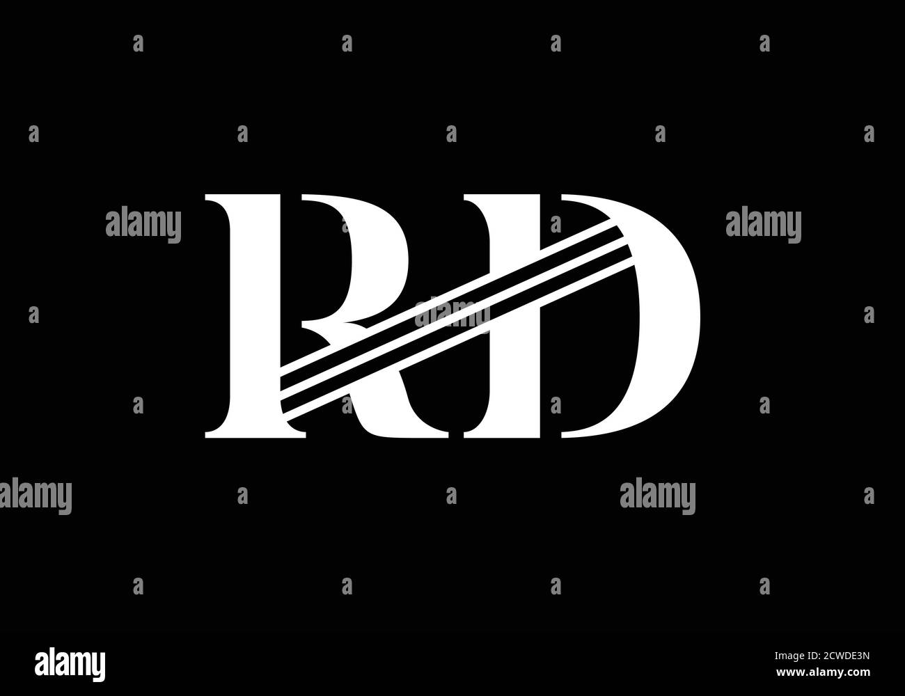 Initial Monogram Letter R D Logo Design Vector Template. R D Letter ...