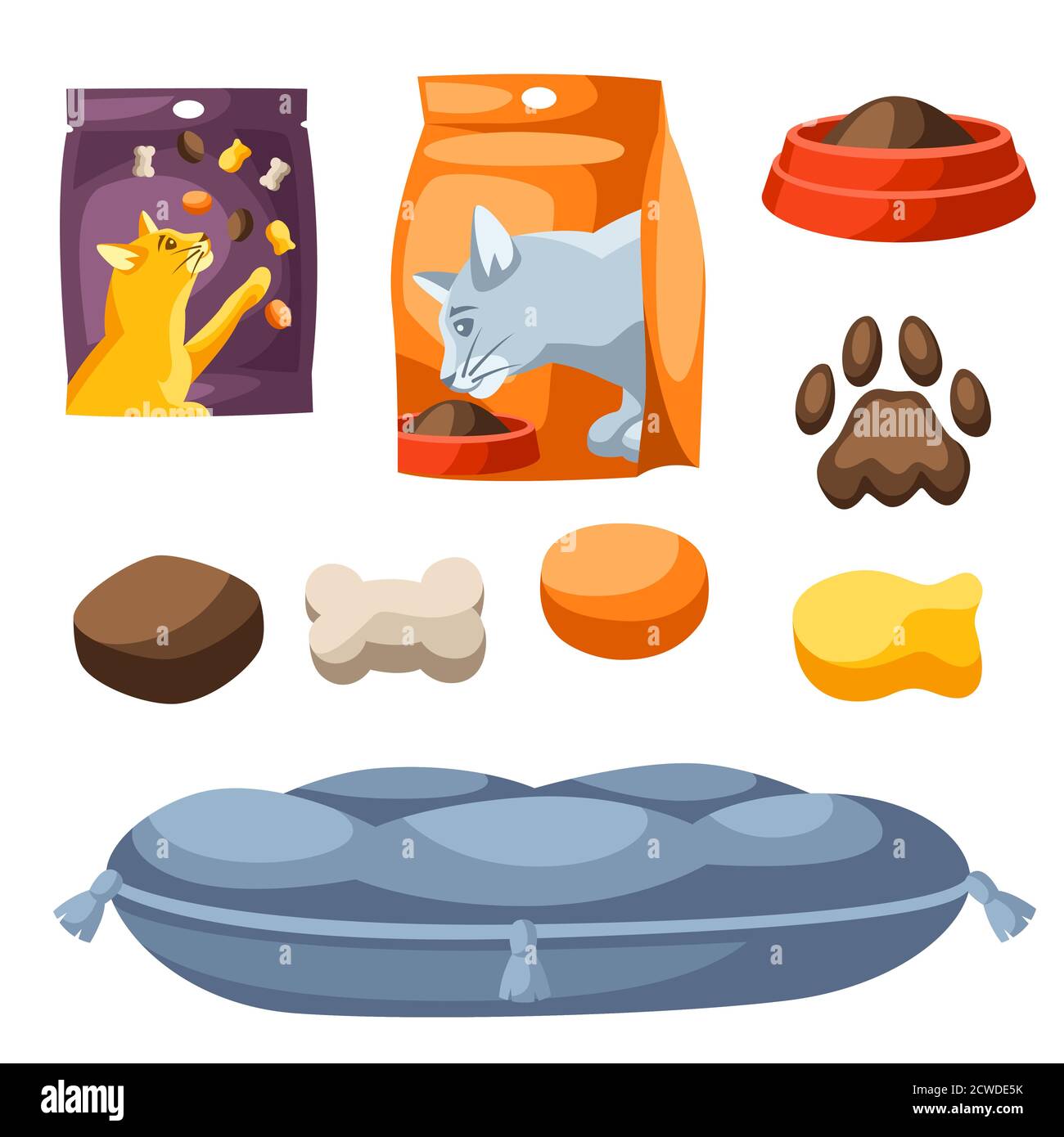 Set of various cat items Stock Vector Image & Art - Alamy
