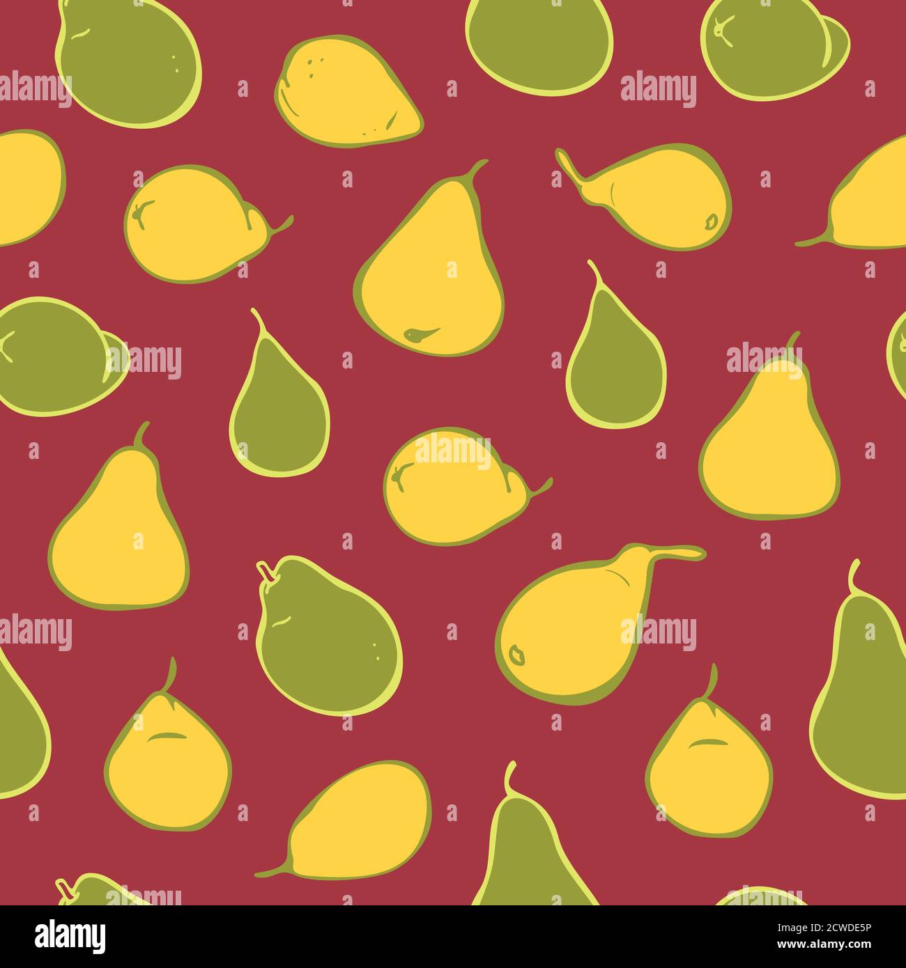 Green yellow ripe pears Stock Vector Images - Alamy