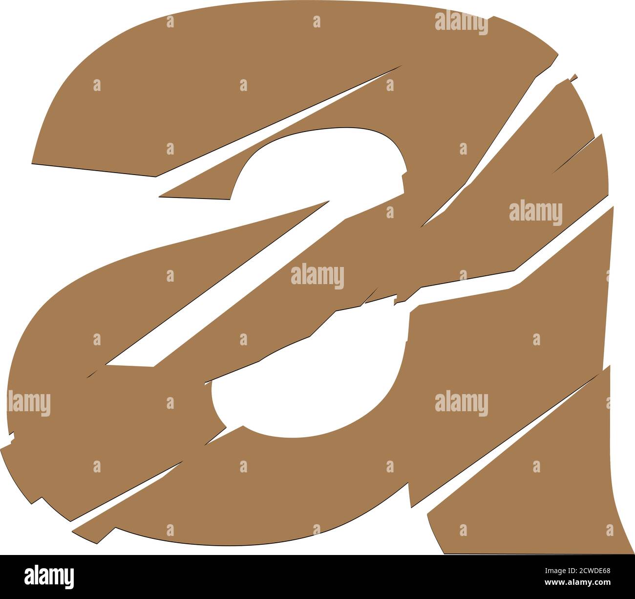 Colorful lowercase letter /a/ with fracture, broken, shattered effect ...