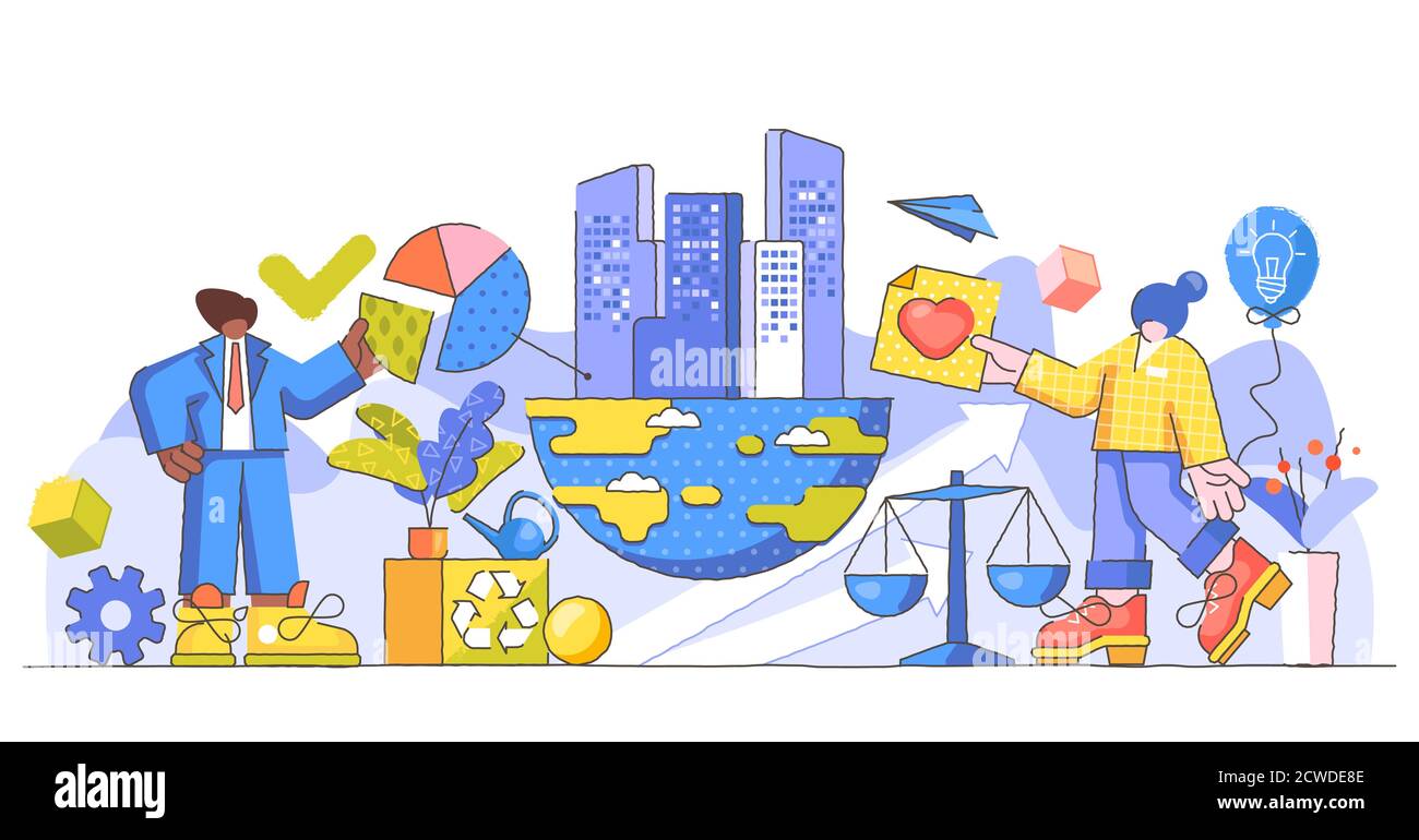 Corporate responsibility creative concept vector illustration. Ethical ...