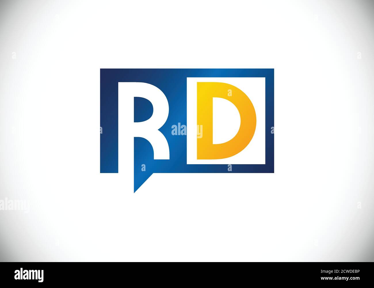 Initial Monogram Letter R D Logo Design Vector Template. R D Letter ...