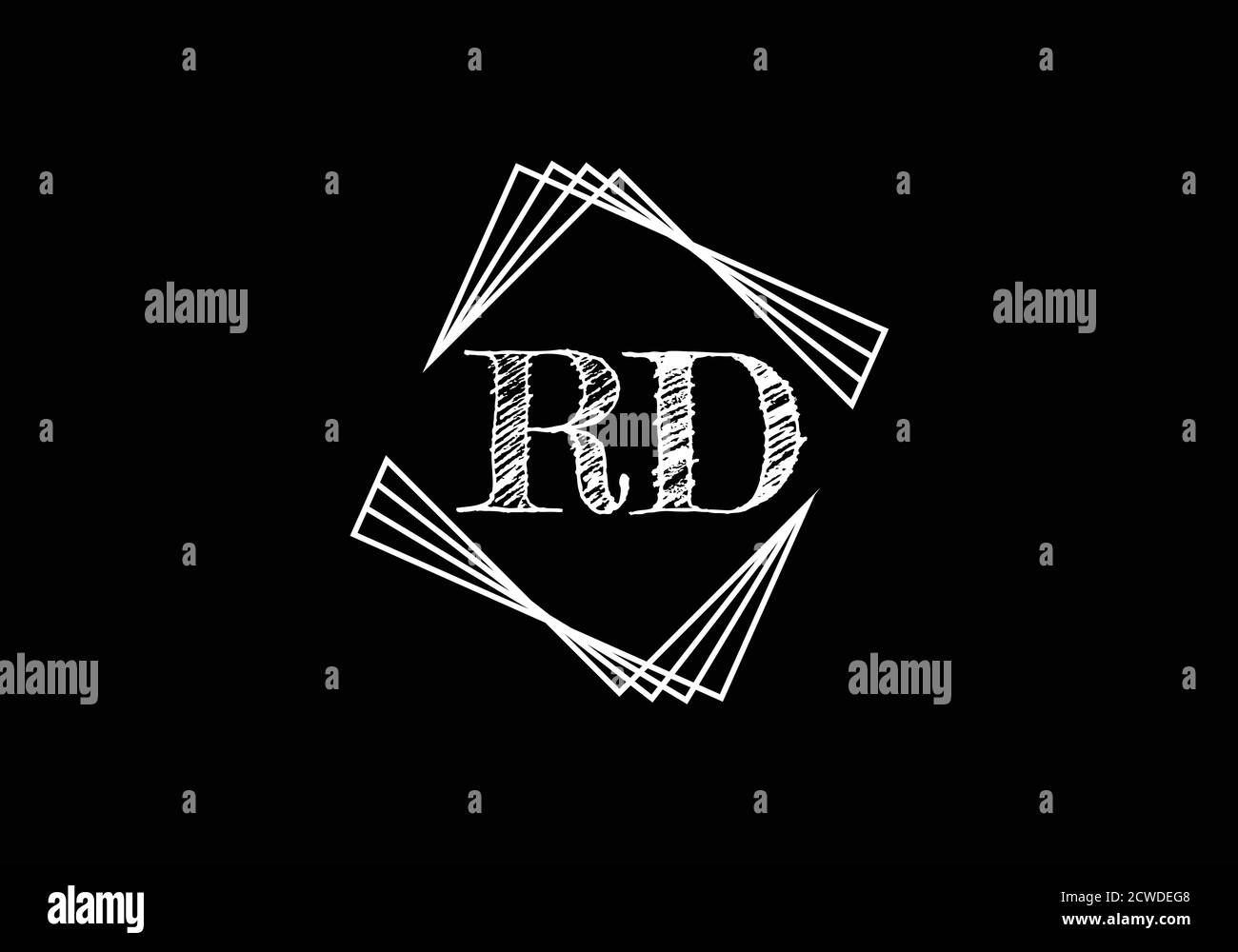Initial Monogram Letter R D Logo Design Vector Template. R D Letter ...