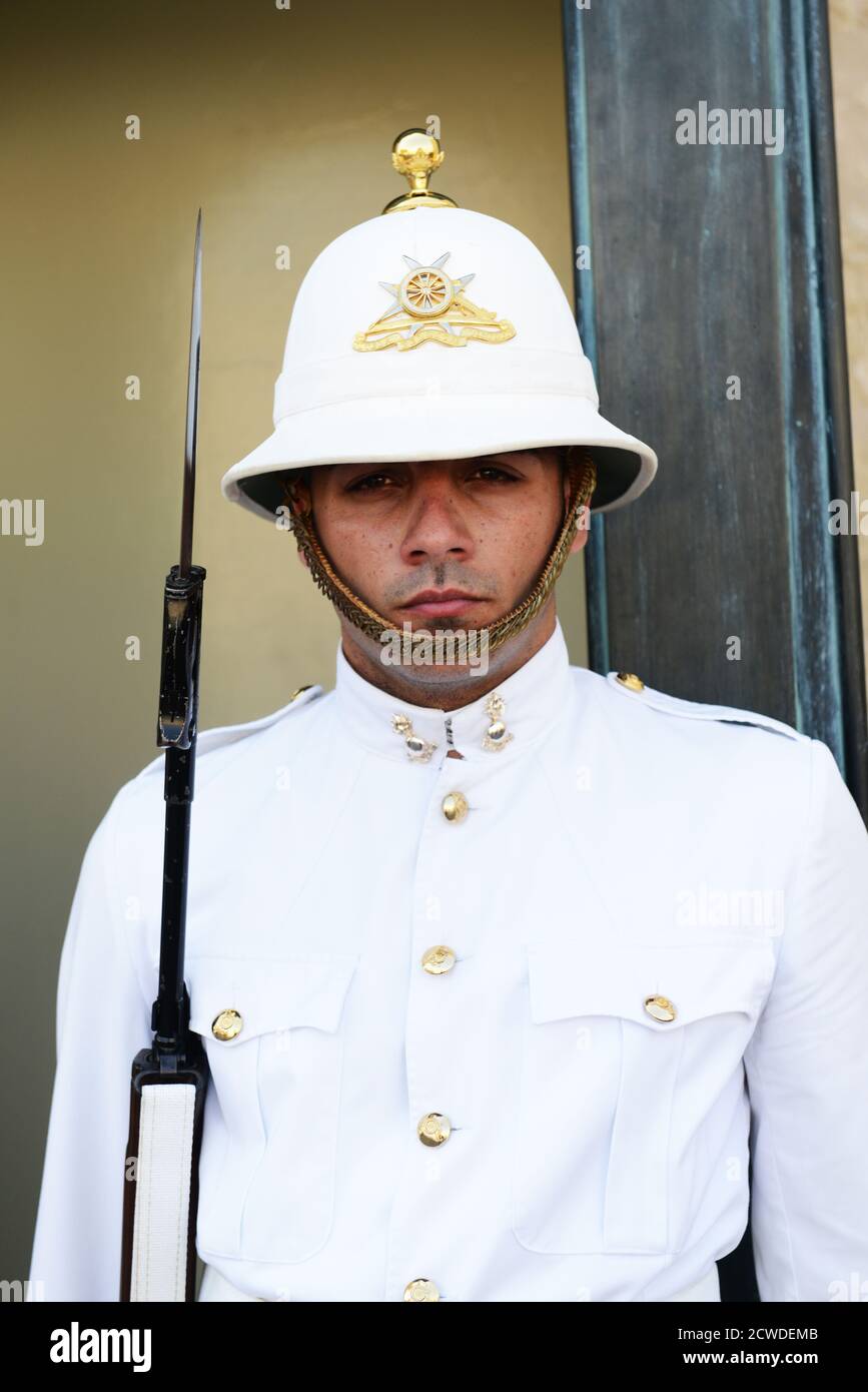 A Maltese guard at the Grandmaster palace in Valletta, Malta Stock ...