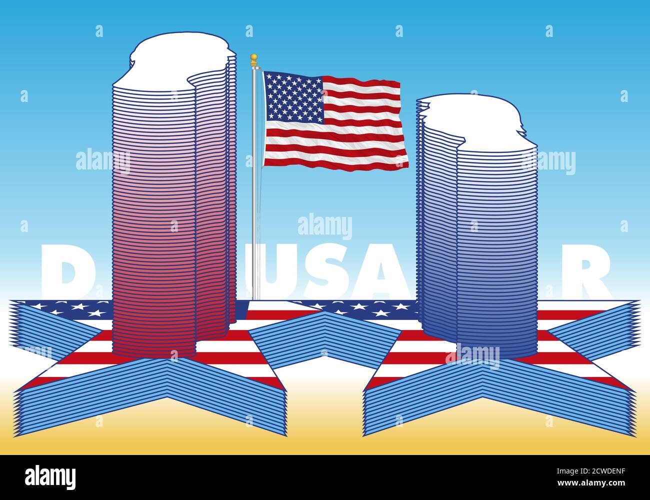 Presidential elections, candidates portrait silhouette illustration ...