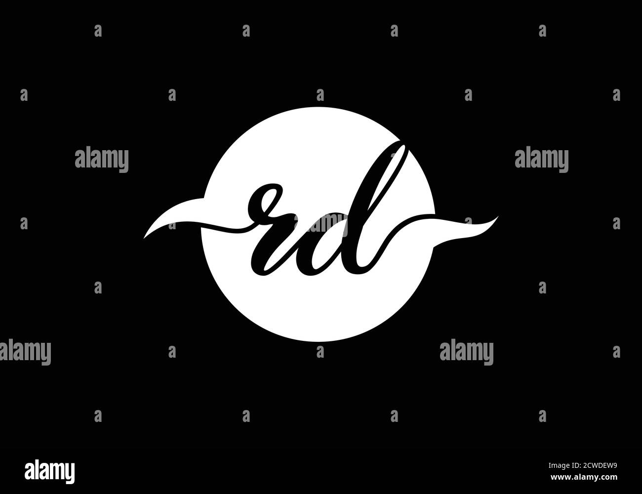 Initial Monogram Letter R D Logo Design Vector Template. R D Letter ...