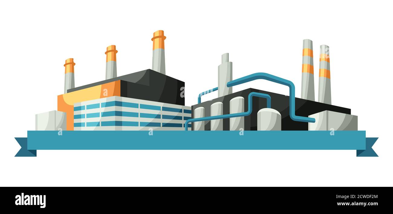Illustration with factories or industrial buildings Stock Vector Image ...