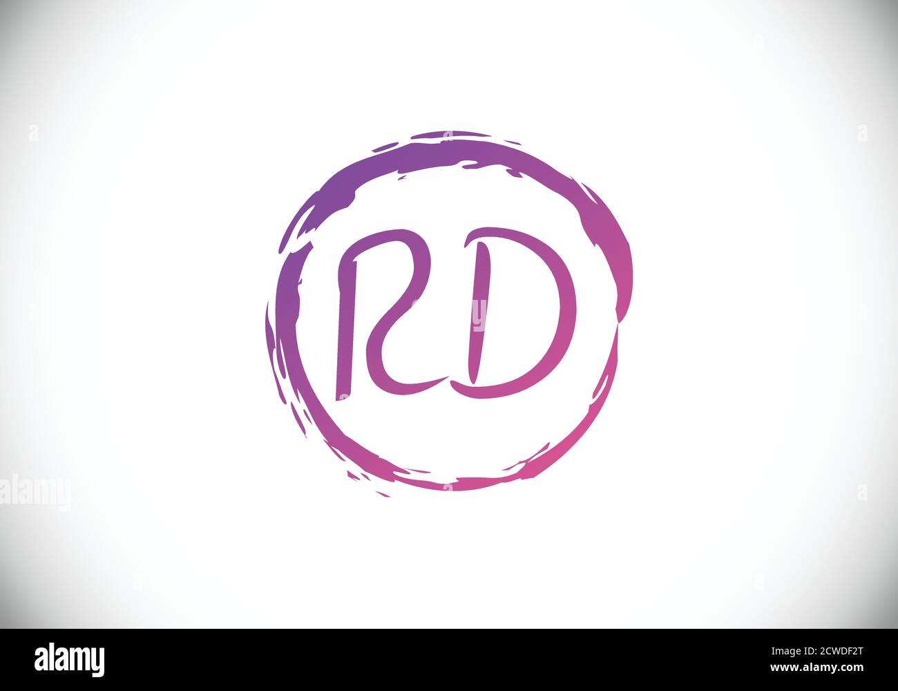 Initial Monogram Letter R D Logo Design Vector Template. R D Letter ...