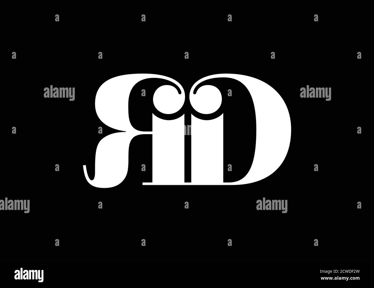 Initial Monogram Letter R D Logo Design Vector Template. R D Letter ...