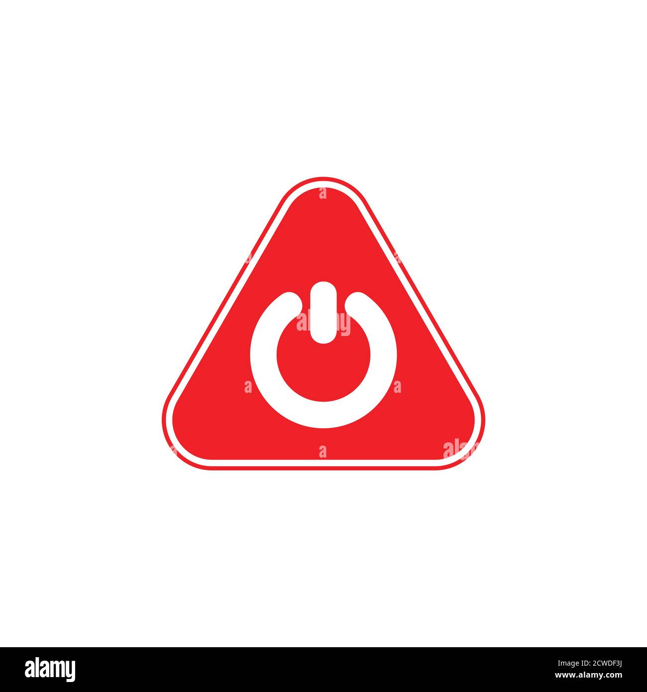 triangle power button symbol logo vector Stock Vector Image & Art - Alamy