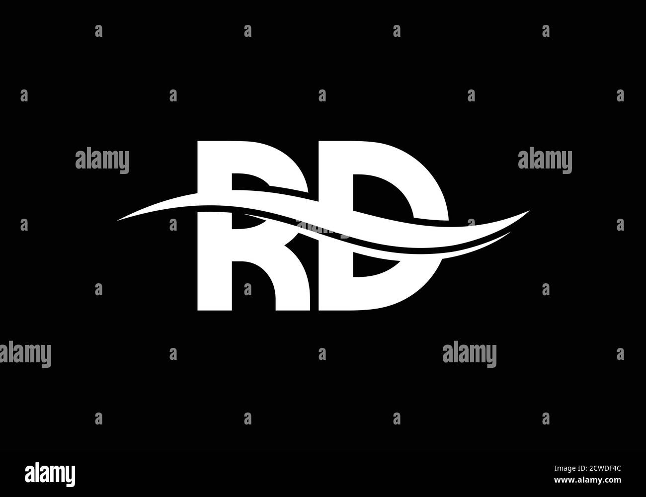 Initial Monogram Letter R D Logo Design Vector Template. R D Letter ...