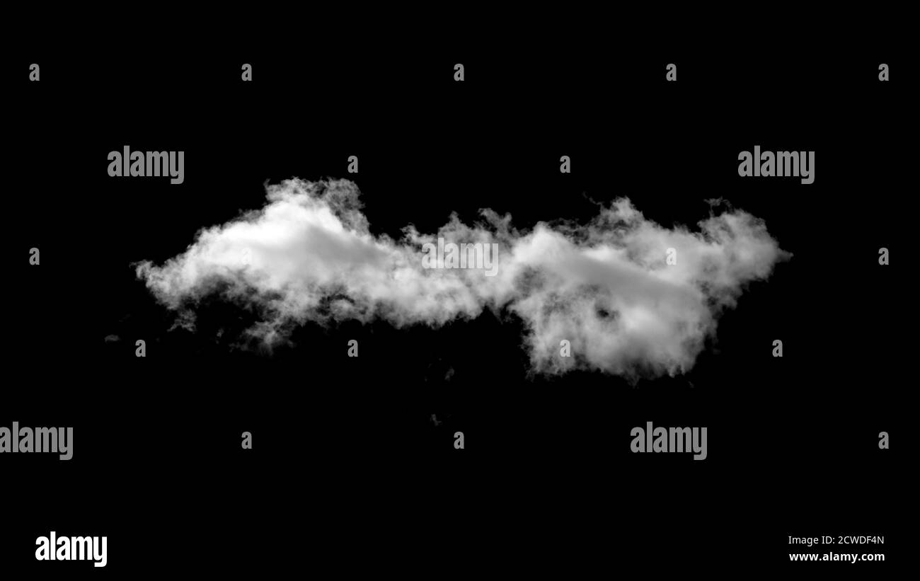 white natural cumulus cloud isolated on black background Stock Photo ...