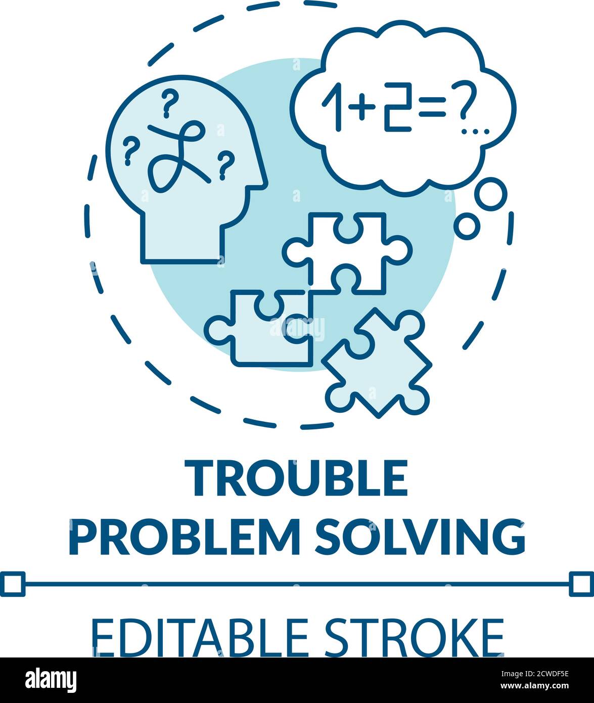 Trouble problem solving turquoise concept icon Stock Vector Image & Art ...