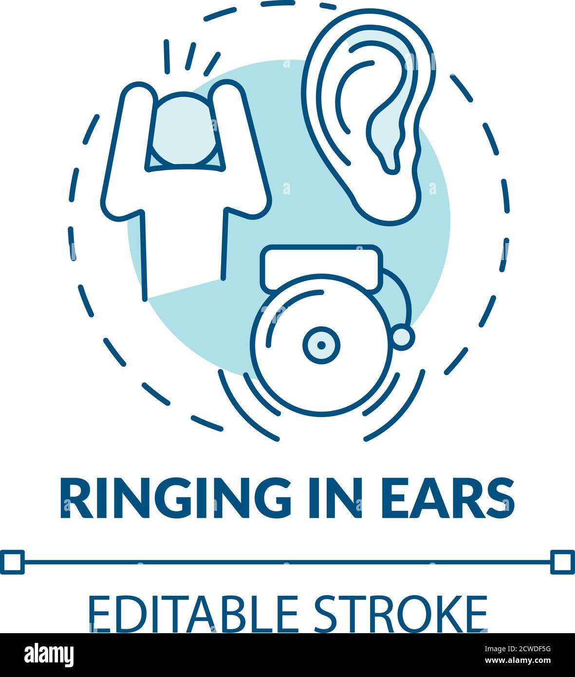 Ringing in ears turquoise concept icon Stock Vector Image & Art - Alamy