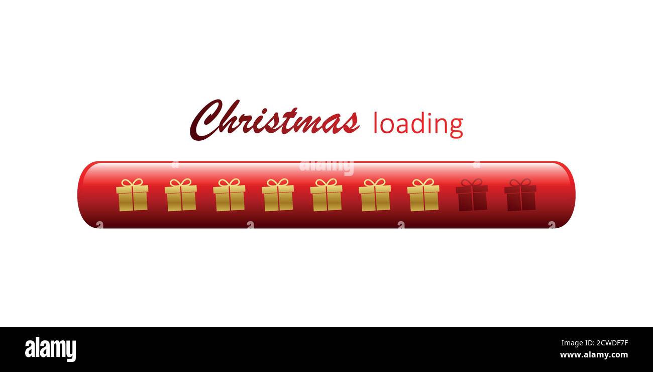 christmas loading bar with gift box symbol vector illustration EPS10 ...