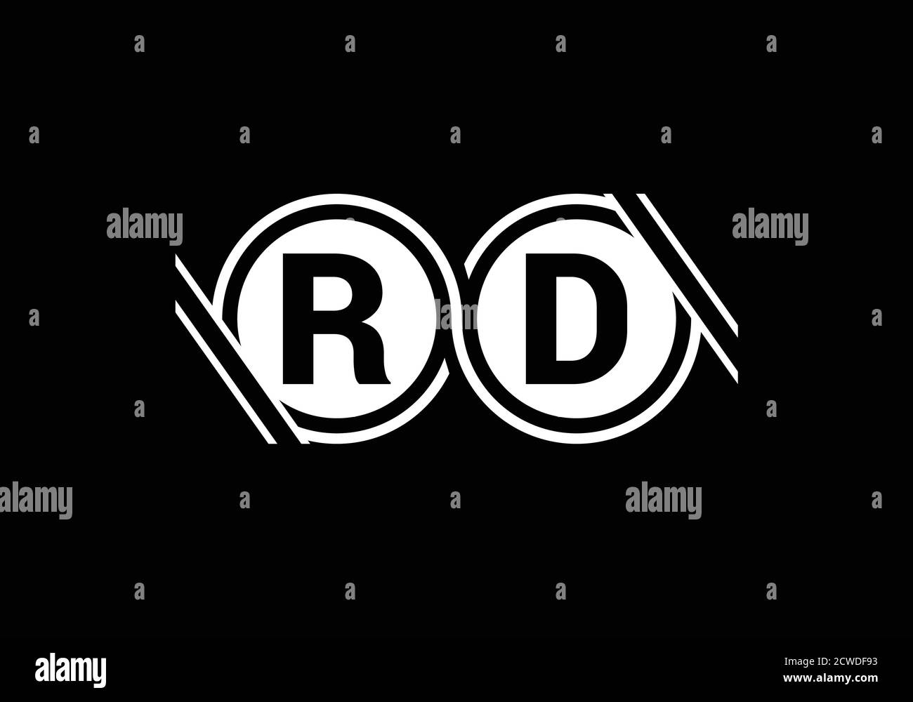 Initial Monogram Letter R D Logo Design Vector Template. R D Letter ...