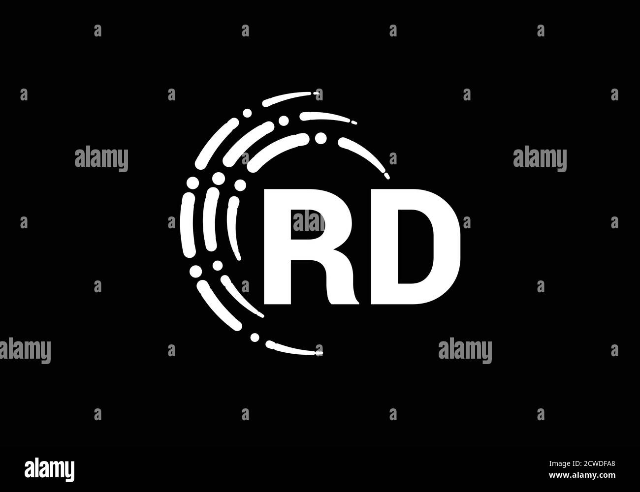 Initial Monogram Letter R D Logo Design Vector Template. R D Letter ...