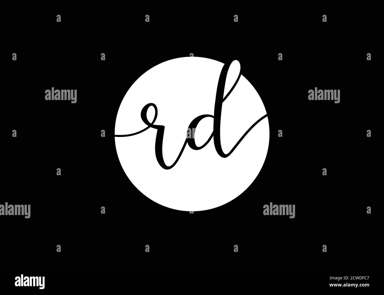 Initial Monogram Letter R D Logo Design Vector Template. R D Letter ...