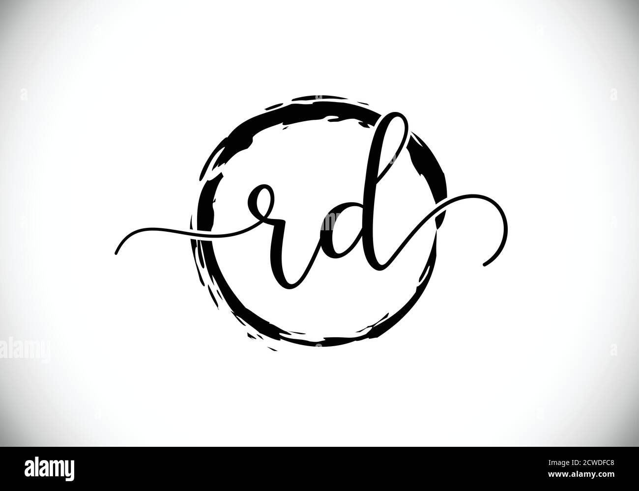 Initial Monogram Letter R D Logo Design Vector Template. R D Letter ...