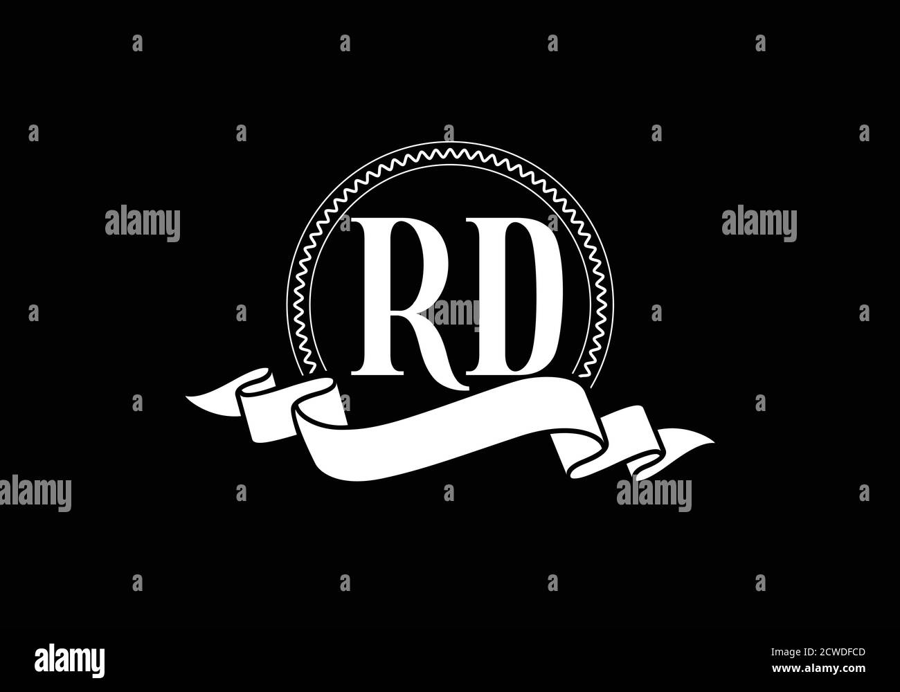 Initial Monogram Letter R D Logo Design Vector Template. R D Letter ...