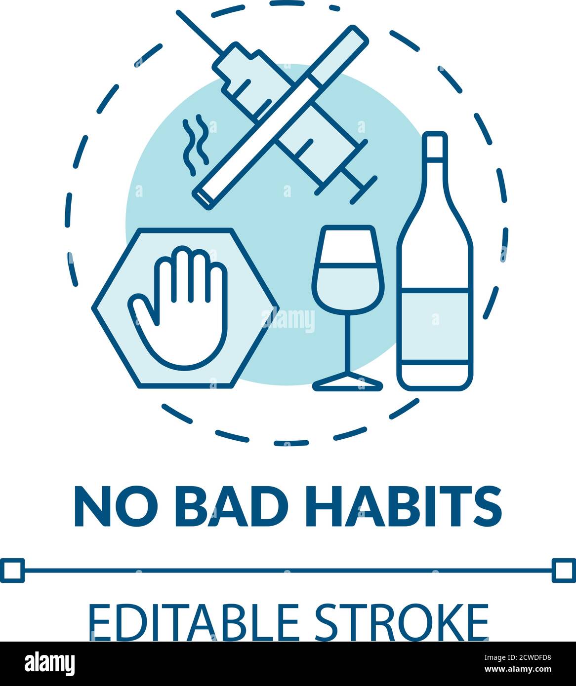 No bad habits turquoise concept icon Stock Vector Image & Art - Alamy