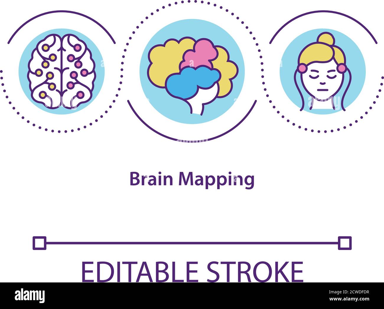 Brain Mapping Concept Icon Stock Vector Image And Art Alamy